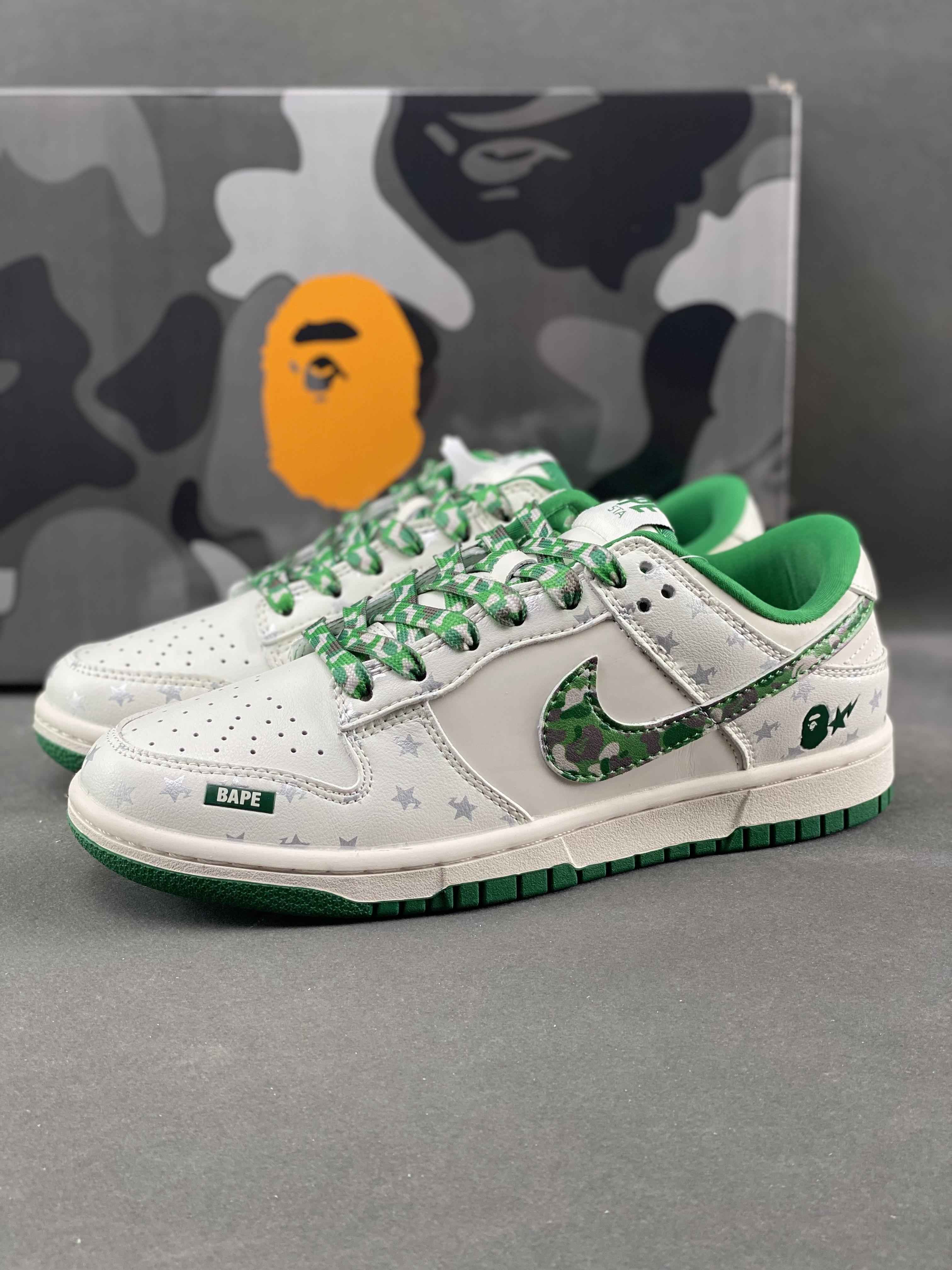 SB Dunk X BAPE: Custom DW1098-349 - Limited Edition Sneakers – Wolvess